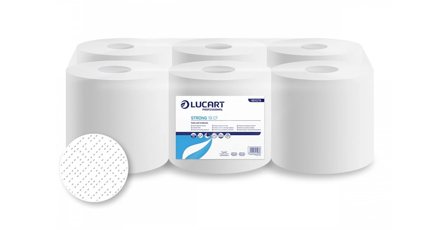 Lucart Tekercses kéztörlő Strong 19 CF, hófehér - Fiorex