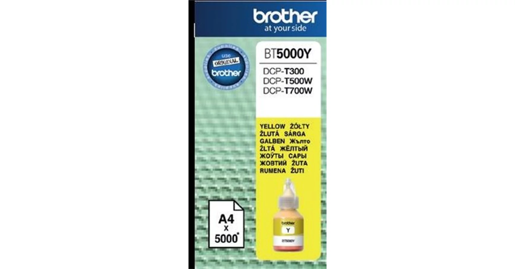 BT5000Y Tinta DCP T-300, 500W, 700W nyomtatókhoz, BROTHER, sárga, 5k ...